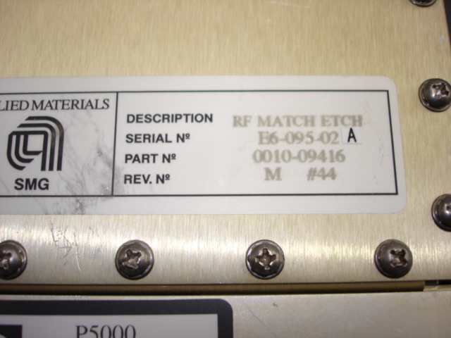 ASSY RF MATCH,ETCH (0010-09416) | PARTS Initiative